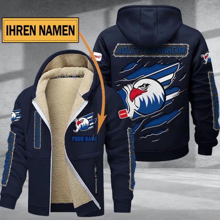 Adler Mannheim Individueller Name Neuer Stil Reißverschlussjacke